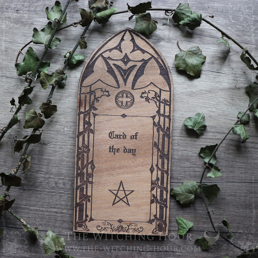 Wooden Tarot and Oracle Spread Board With Engraved Gothic Arch and ...
