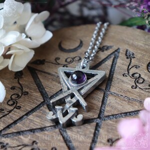 Lucifer Sigil Necklace With Amethyst, Handmade Luciferian Jewelry, Seal ...