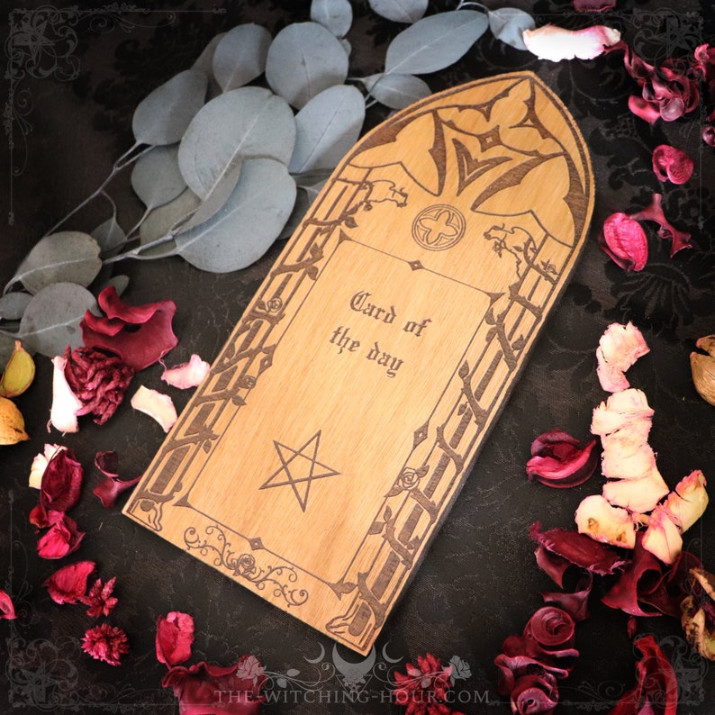 Wooden Tarot and Oracle Spread Board With Engraved Gothic Arch - Etsy