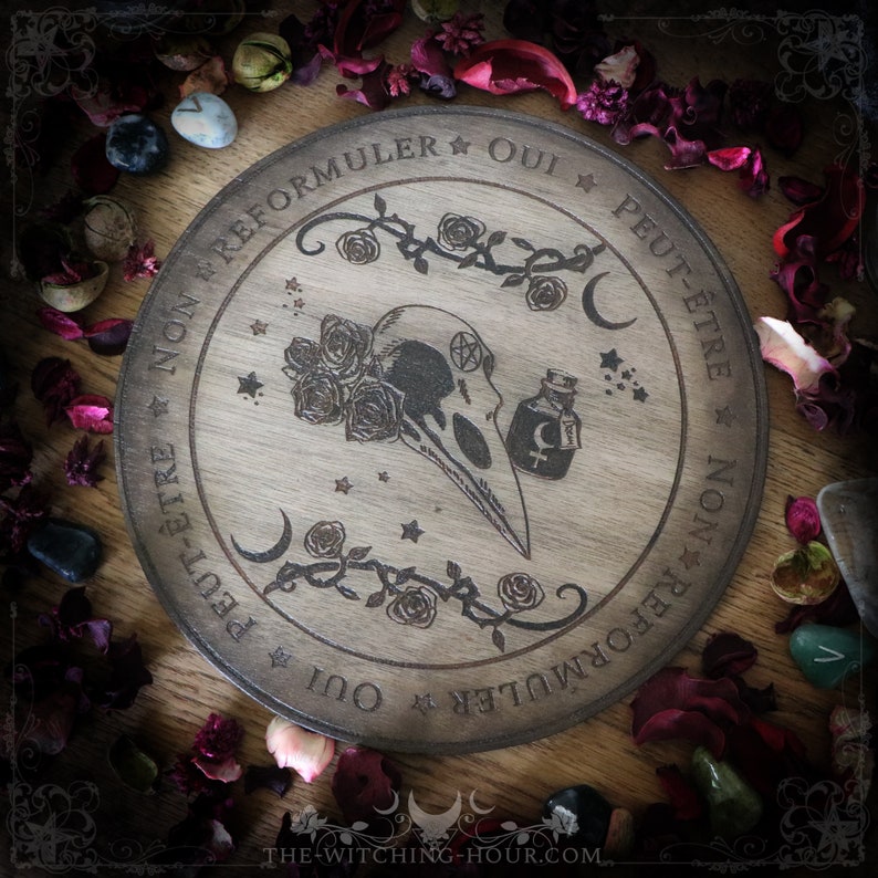 Pendulum Board With Crow Skull, Handmade From Wood, Made for Divination ...