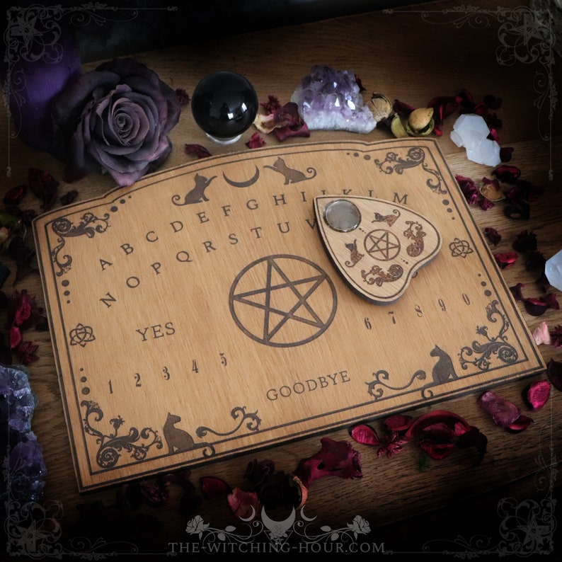 Wooden Ouija Board With Cats and a Pentagram Handmade - Etsy