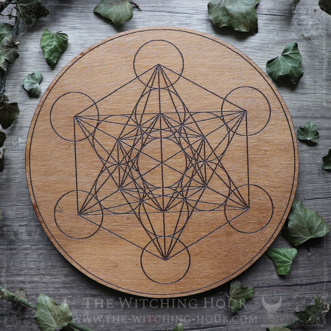 Metatron Cube Made From Thick Wood Engraved and Varnished, Altar ...