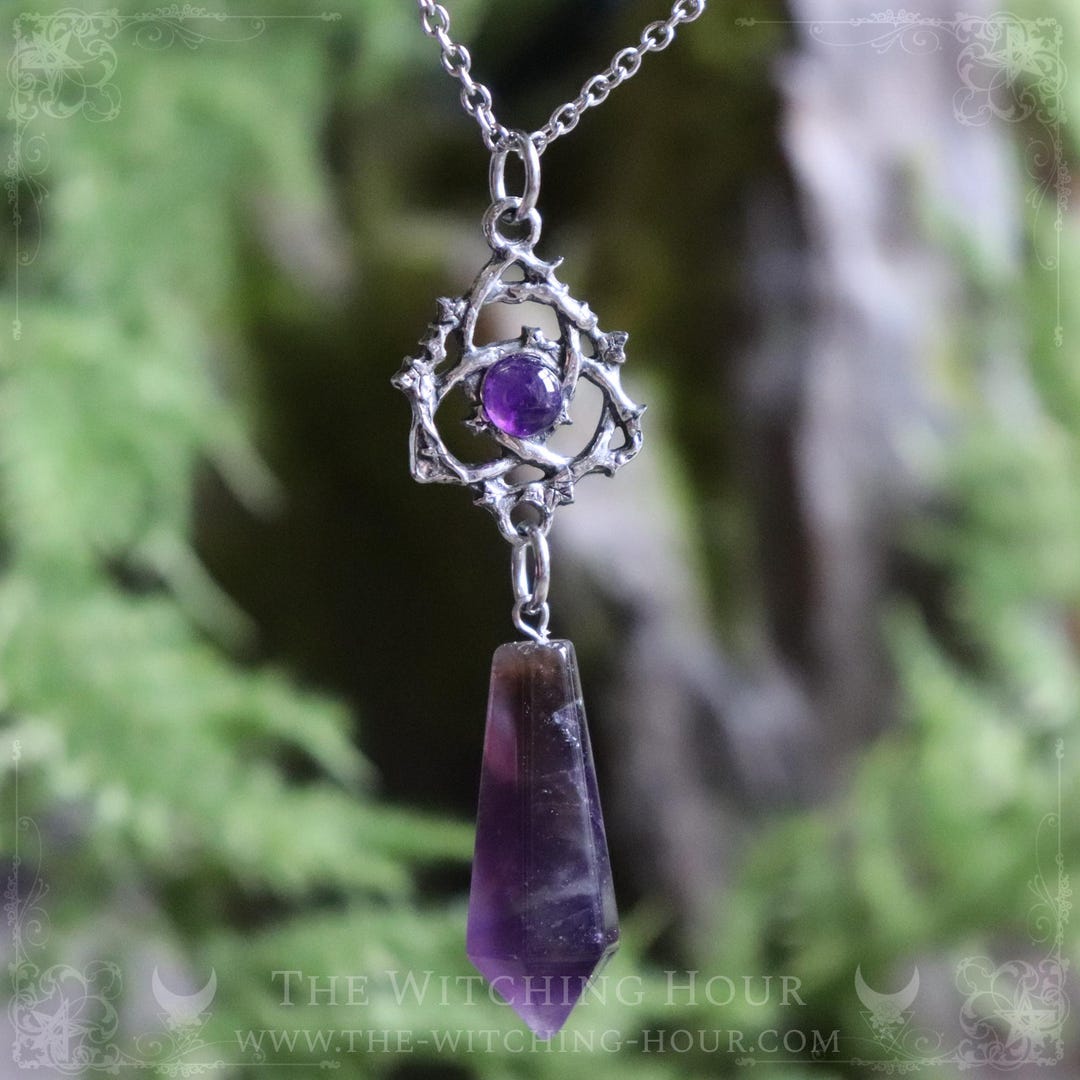 Celtic Triquetra Pendulum Necklace in Natural Amethyst, Handmade Pagan ...