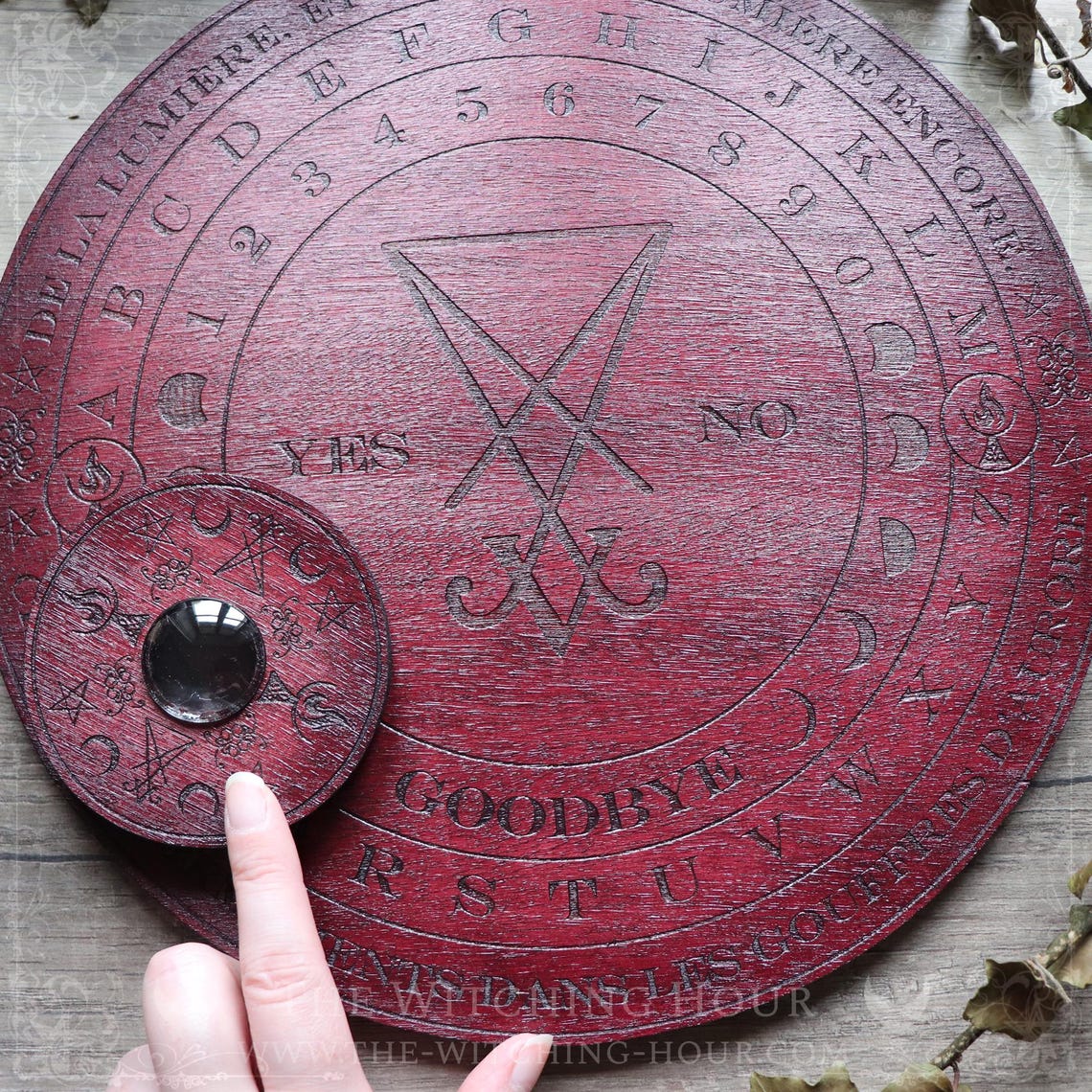 Sigil of Lucifer Ouija Board, Red Wooden Spirit Planchette for ...