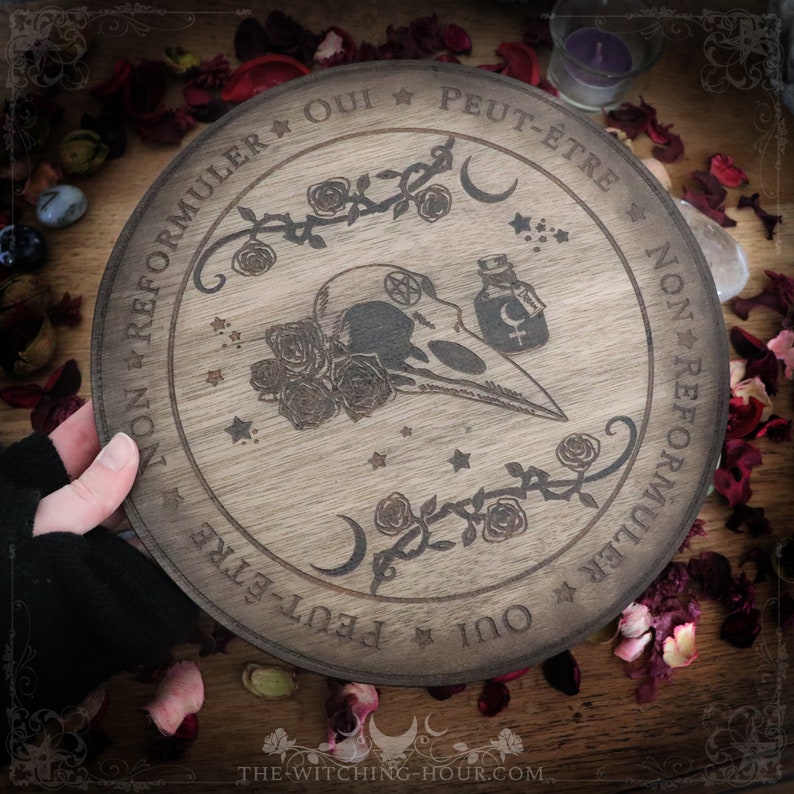 Pendulum Board With Crow Skull, Handmade From Wood, Made for Divination ...