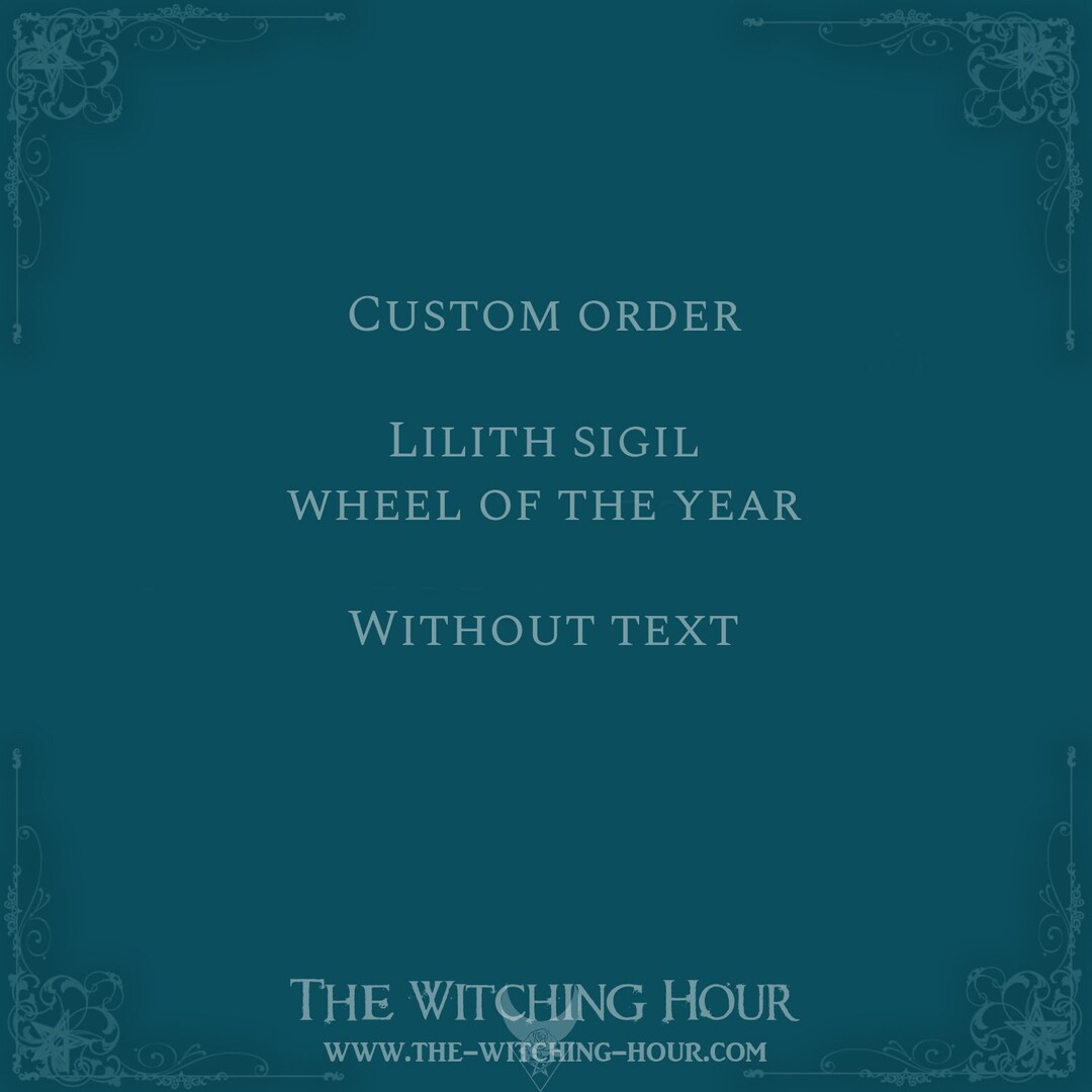 Custom Order Lilith Sigil Wheel of the Year Without Text - Etsy
