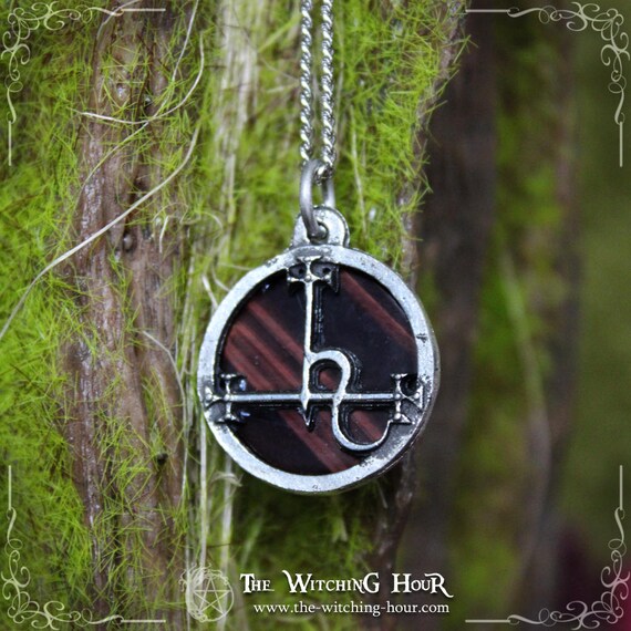 Sigil of Lilith Necklace With Red Tiger Eye Gothic Jewelry | Etsy