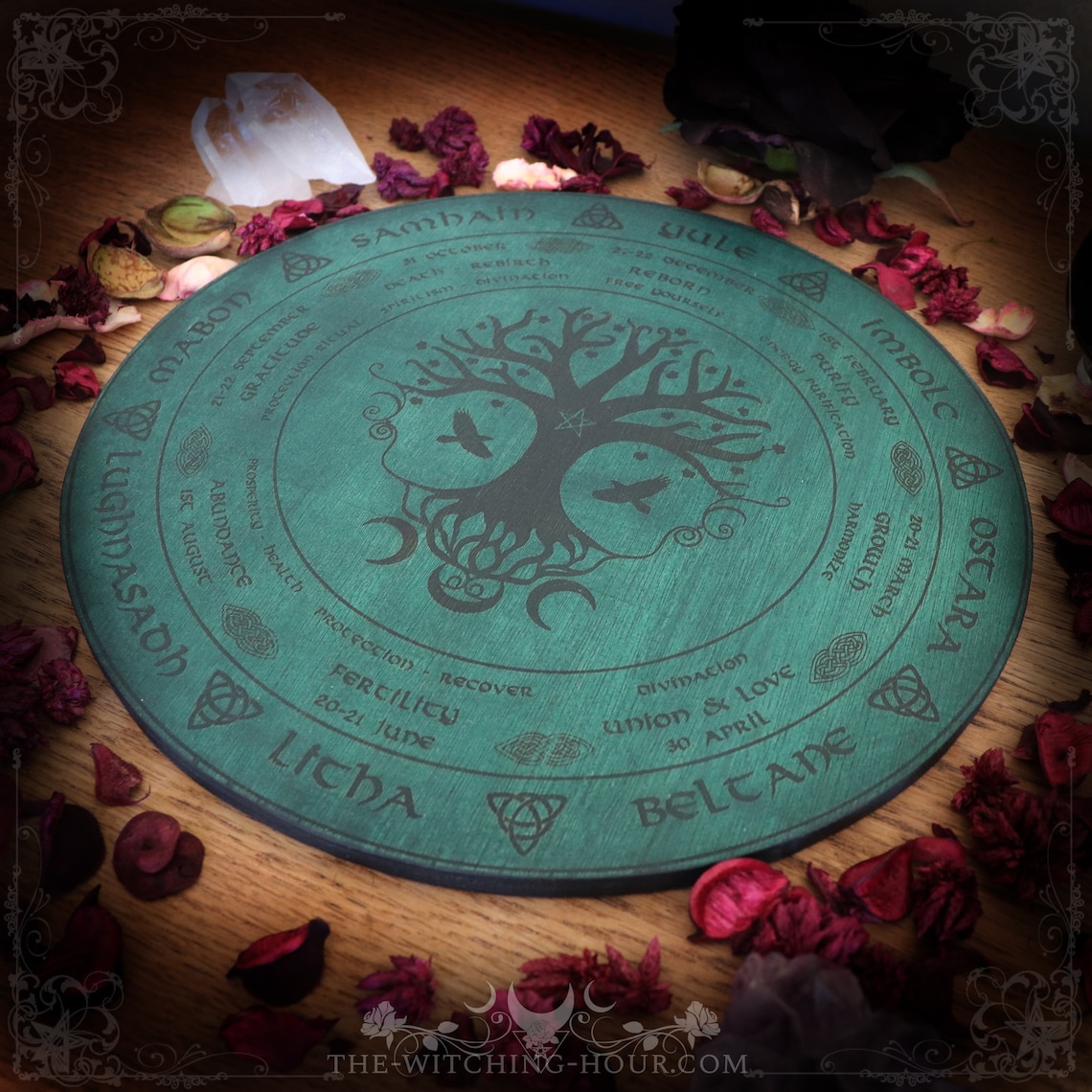 Wooden Wheel of the Year With Tree of Life - Etsy