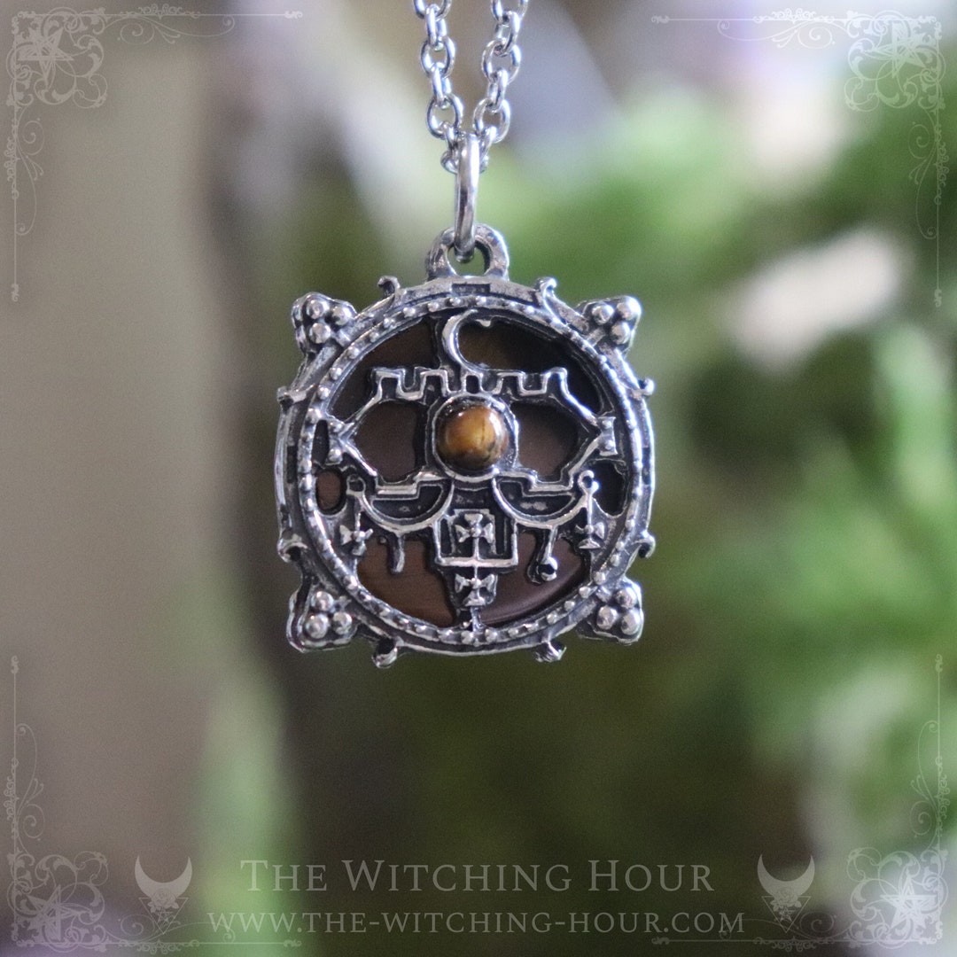 Sigil of Belial Necklace With Golden Tiger Eye, Seal of Demon Belial ...