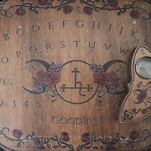 Lilith's Sigil Wooden Ouija Board, Engraved With Triple Moon and Roses ...