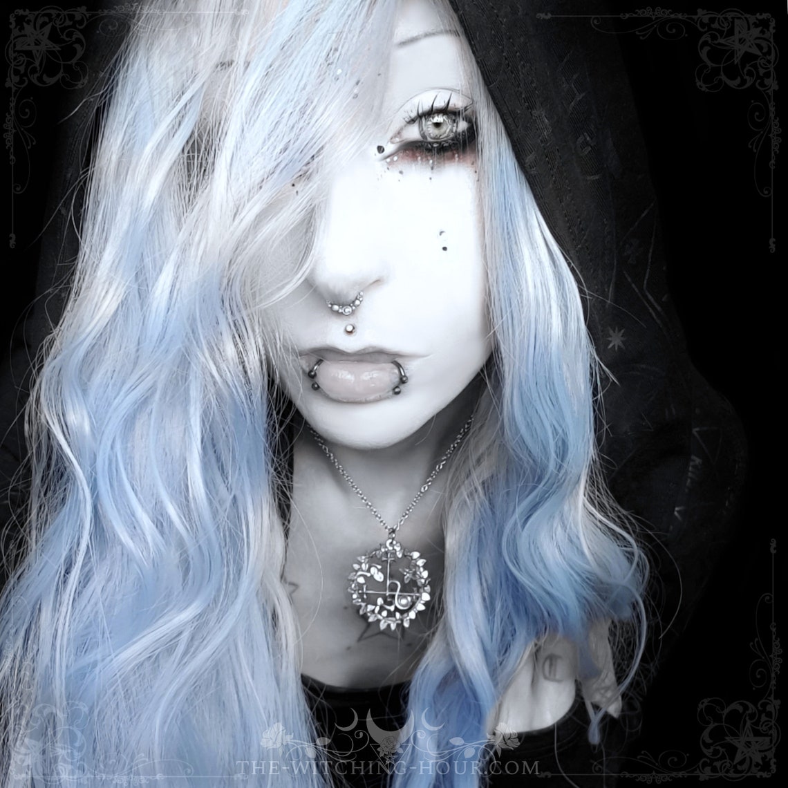 Sigil of Lilith Pendant With Rainbow Moonstone, Lilith's Sigil Necklace ...