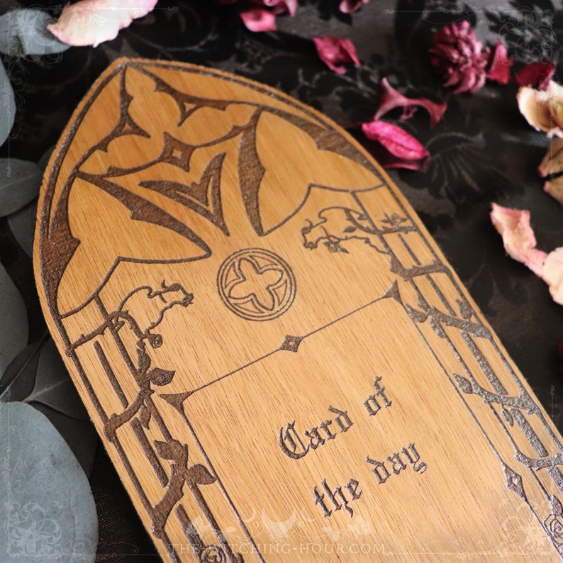 Wooden Tarot and Oracle Spread Board With Engraved Gothic Arch - Etsy