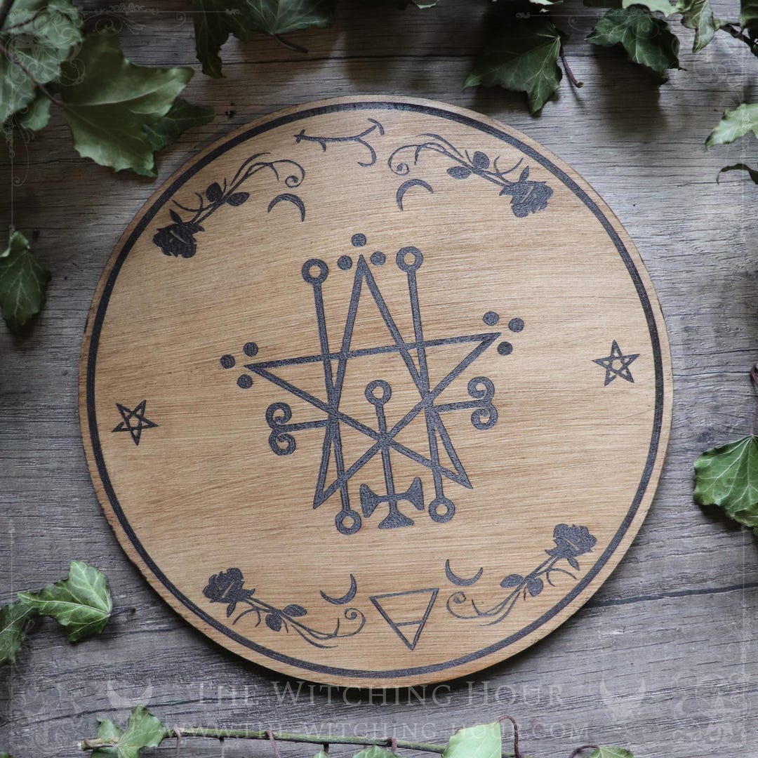 Sigil of Asmoday Altar Ornament Engraved Varnished and Painted Wood ...