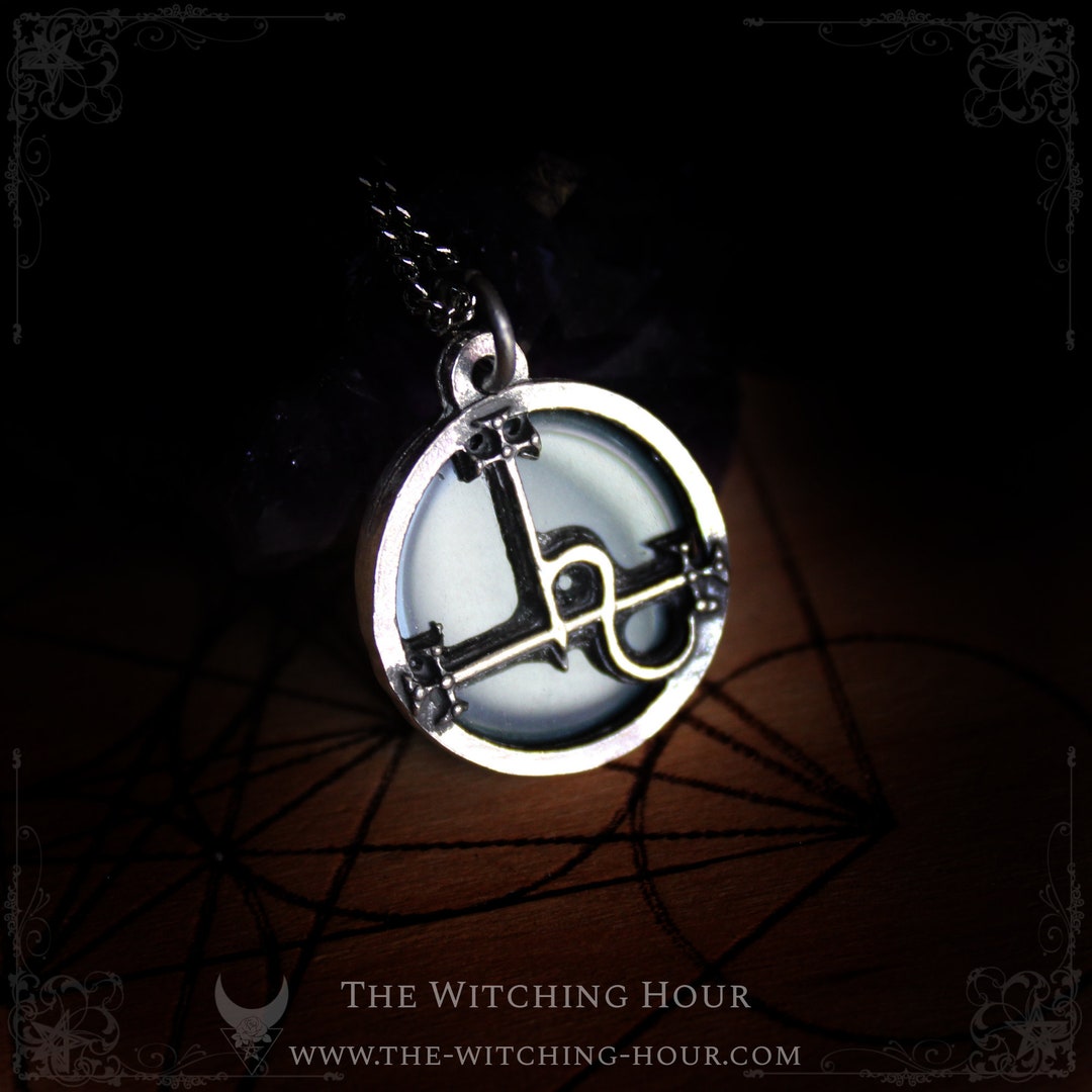 Sigil of Lilith Necklace, Lilith Sigil Pendant With Rainbow Obsidian ...