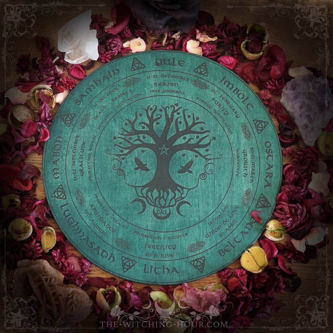 Wooden Wheel of the Year With Tree of Life - Etsy