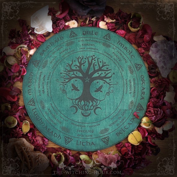 Wooden Wheel of the Year With Tree of Life | Etsy