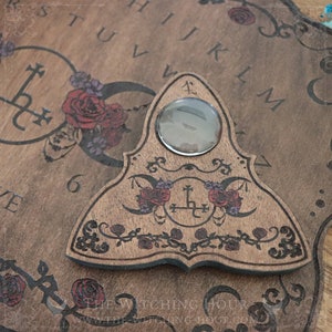 Lilith's Sigil Wooden Ouija Board, Engraved With Triple Moon and Roses ...
