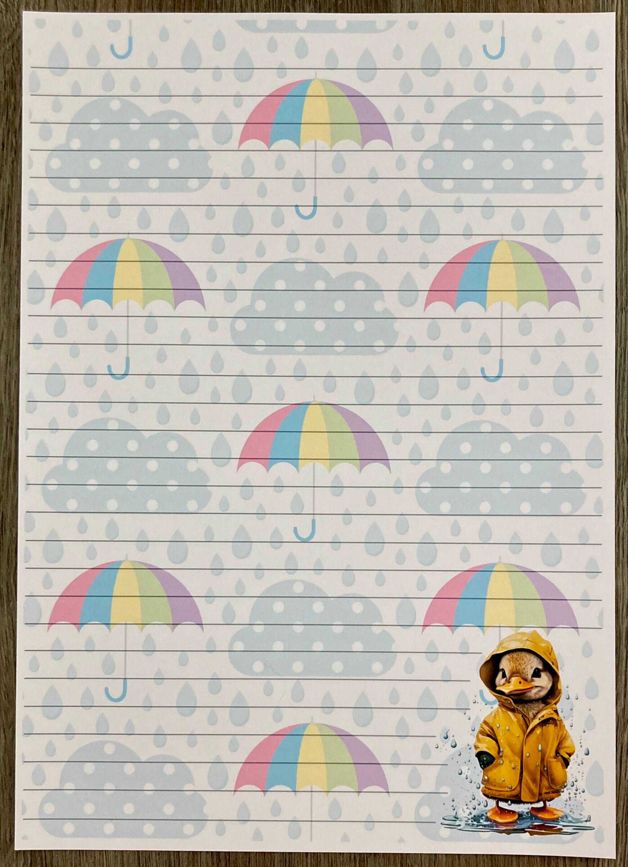 Duck Writing Paper, A4 Writing Paper, Duck Stationery, Animal ...