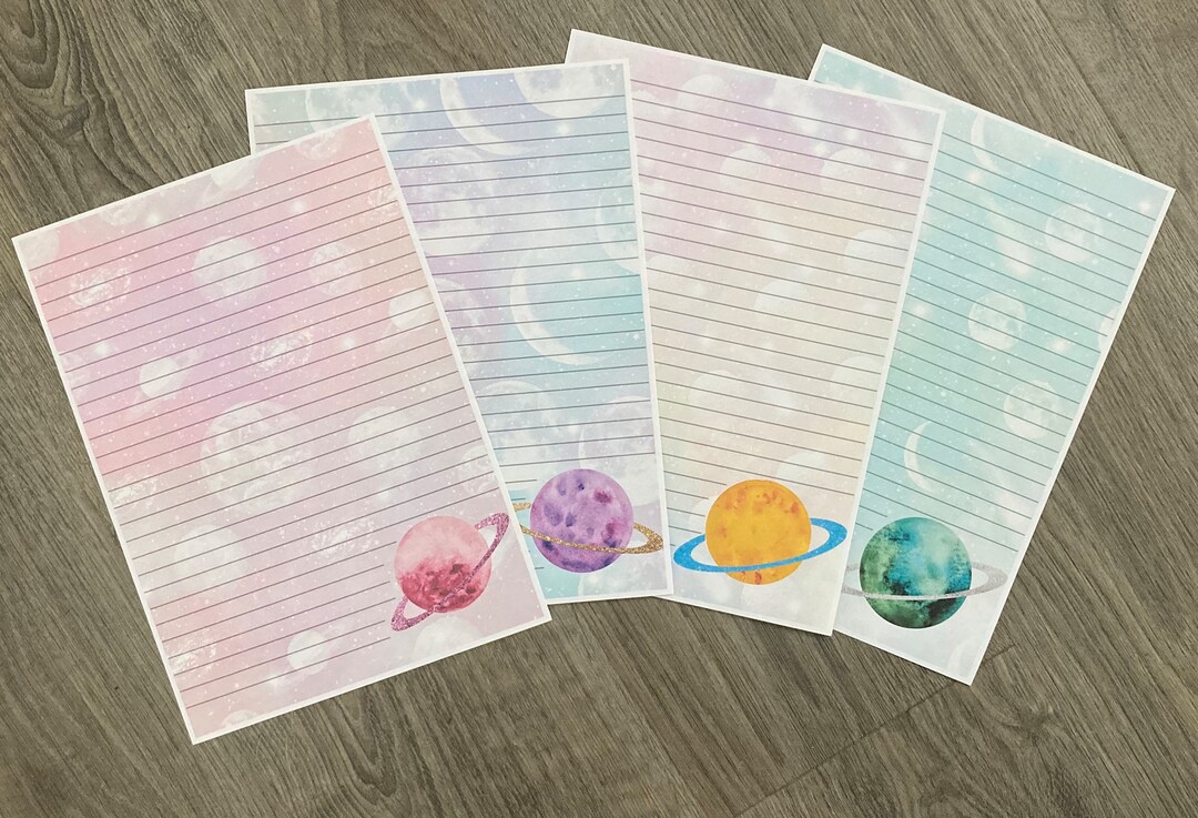 Space Themed Writing Papers, Lined Stationery, Plain Stationery ...