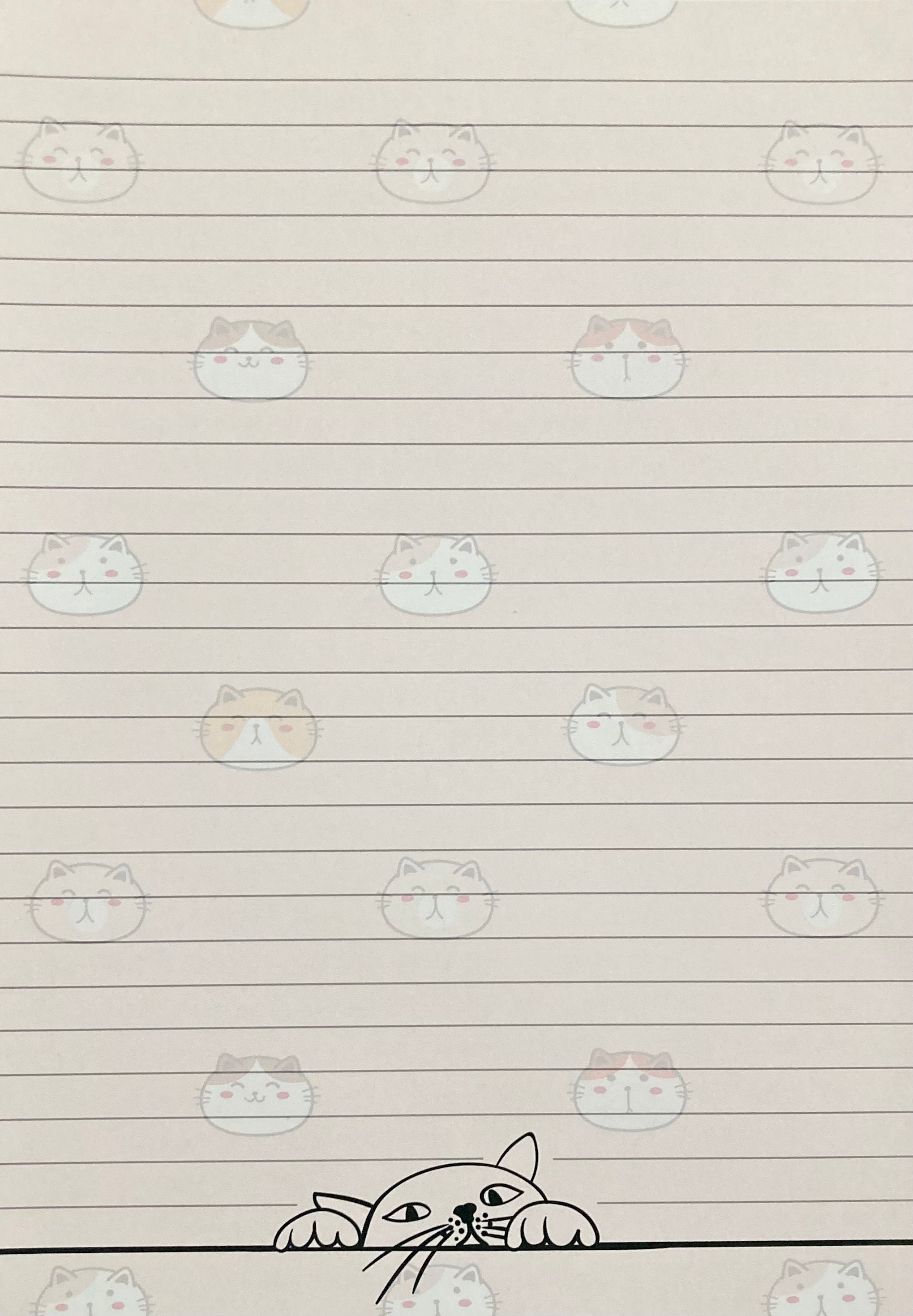 Cat Writing Paper A4 Writing Paper Cat Stationery Lined - Etsy