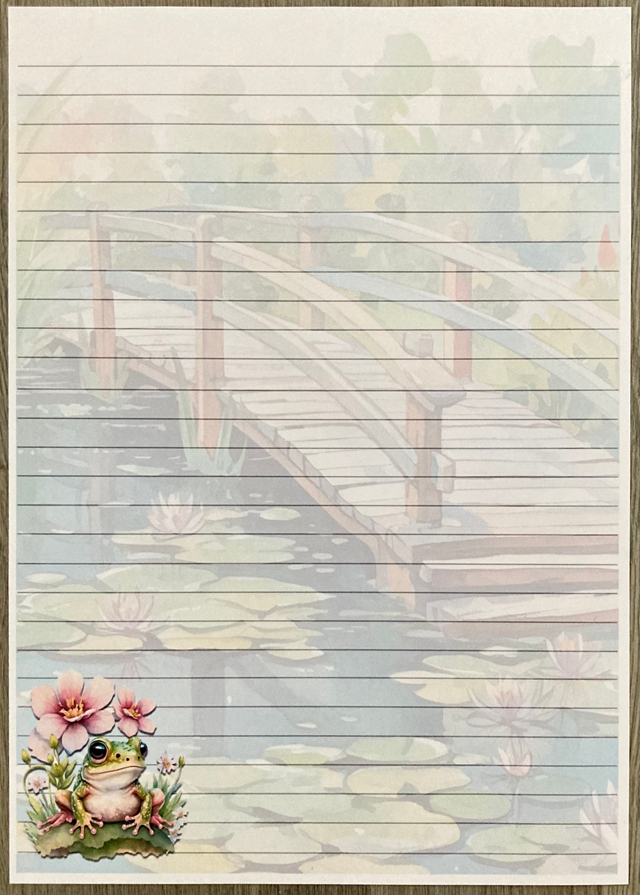 Frog Writing Paper, A4 Writing Paper, Frog Stationery, Lined Writing ...