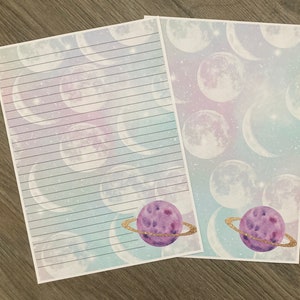 Space Themed Writing Papers, Lined Stationery, Plain Stationery ...