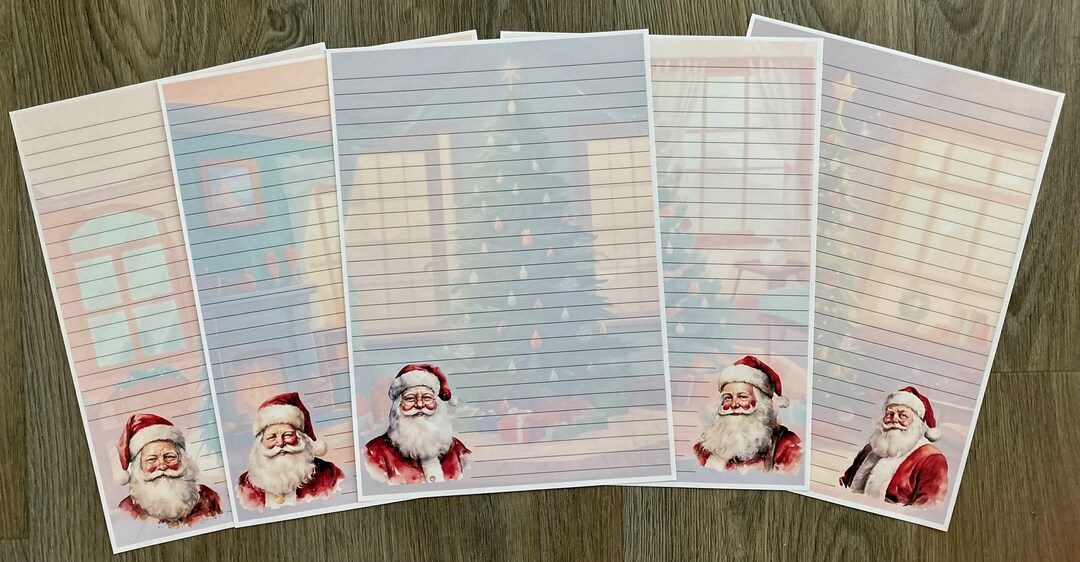 Santa Writing Paper, A4 Writing Paper, Christmas Stationery, Lined ...