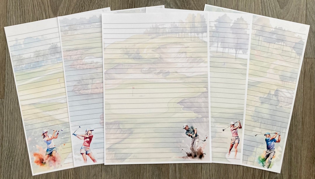 Golf Writing Paper Letter Writing Set Snail Mail A4 Writing - Etsy