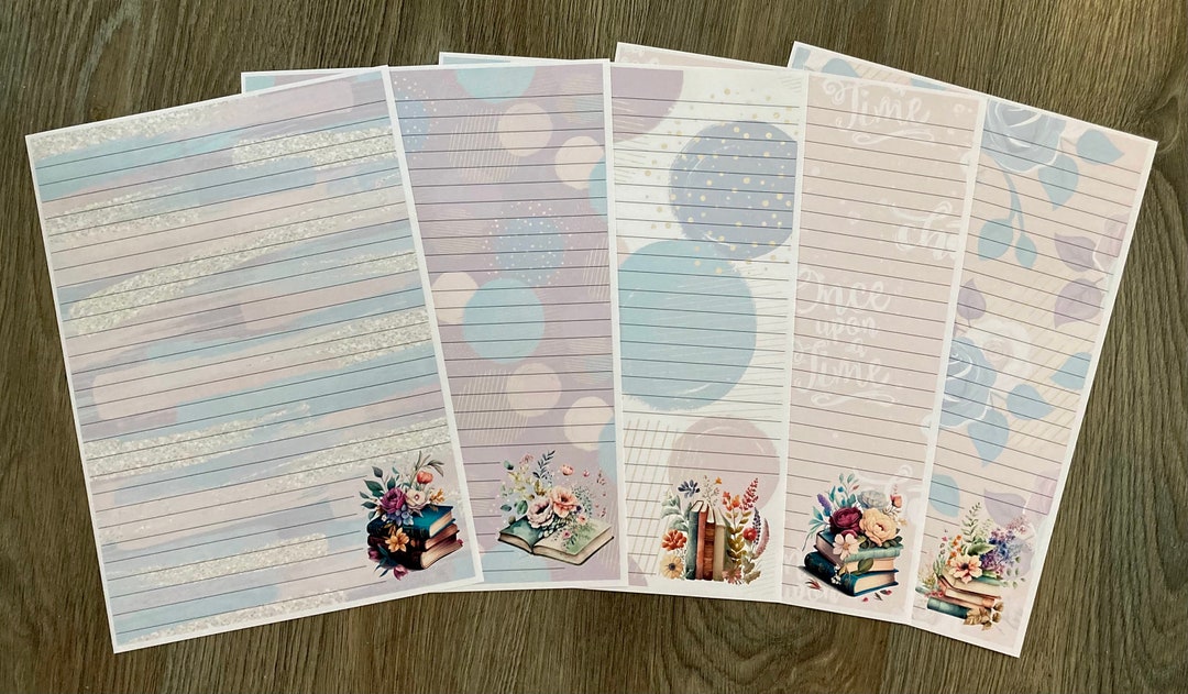 Book Lovers Writing Paper, A4 Writing Paper, Reading Stationery, Book ...