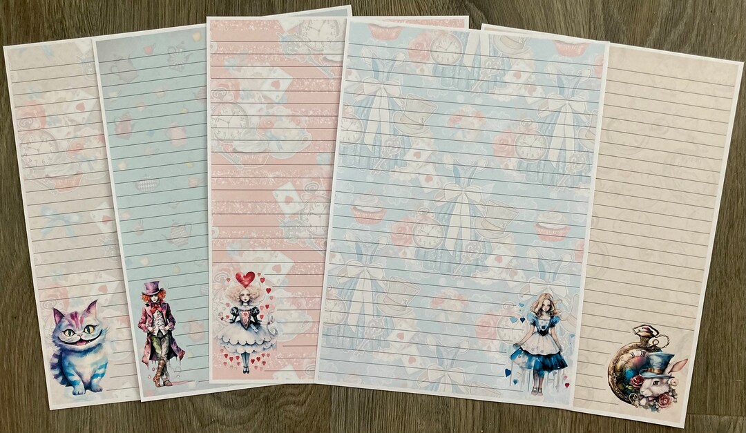 Alice Writing Paper, A4 Writing Paper, Lined Paper, Plain Paper, Book ...