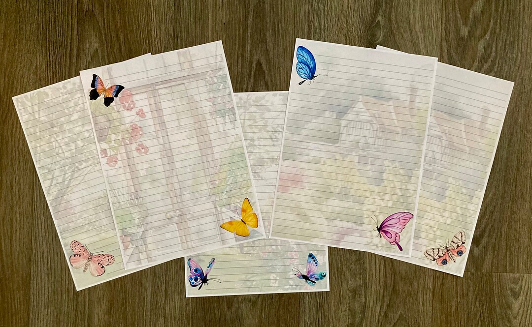 Butterfly Writing Paper, Scenic Paper, A4 Writing Paper, Butterfly ...