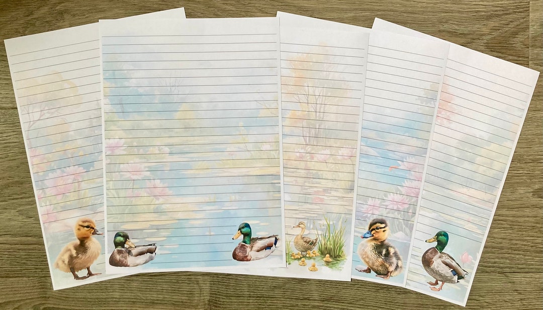 Duck Writing Paper, A4 Writing Paper, Duck Stationery, Animal ...