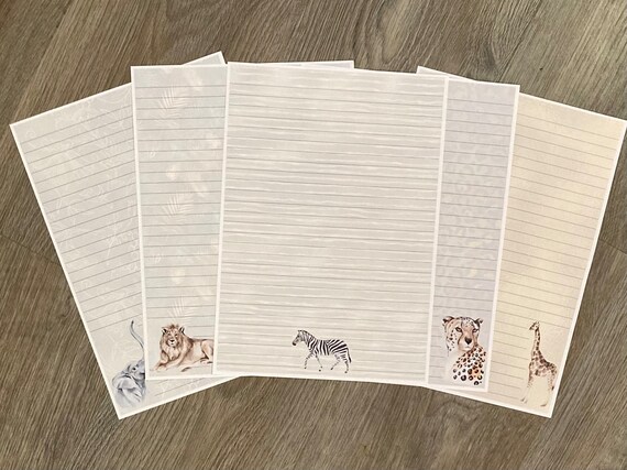 African Animal Writing Paper A4 Writing Paper Animal - Etsy UK