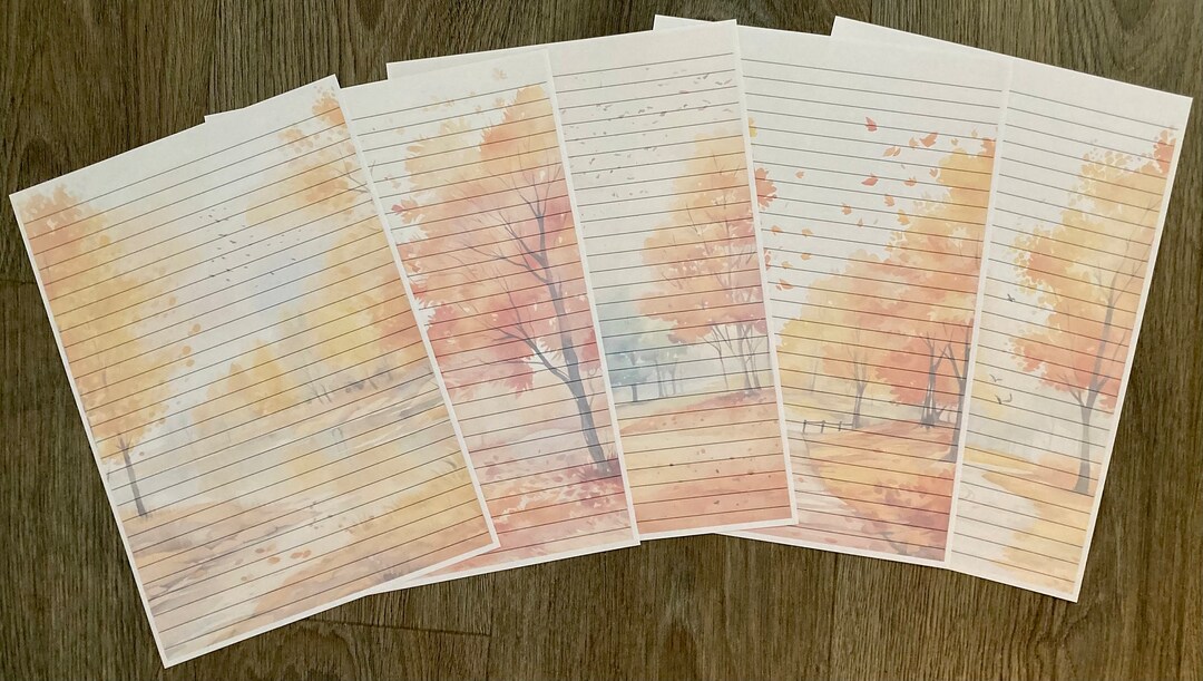 Autumn Trees Writing Paper, A4 Writing Paper, Autumn Stationery, Autumn ...