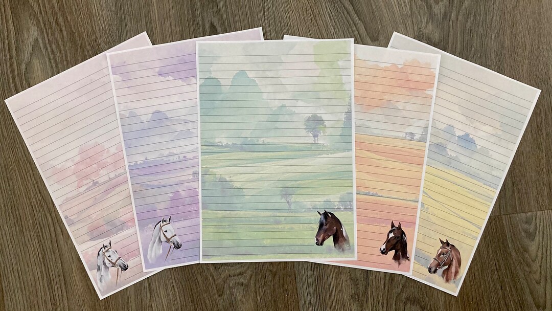 Horse Writing Paper, Scenic Paper, A4 Writing Paper, Equine Stationery ...