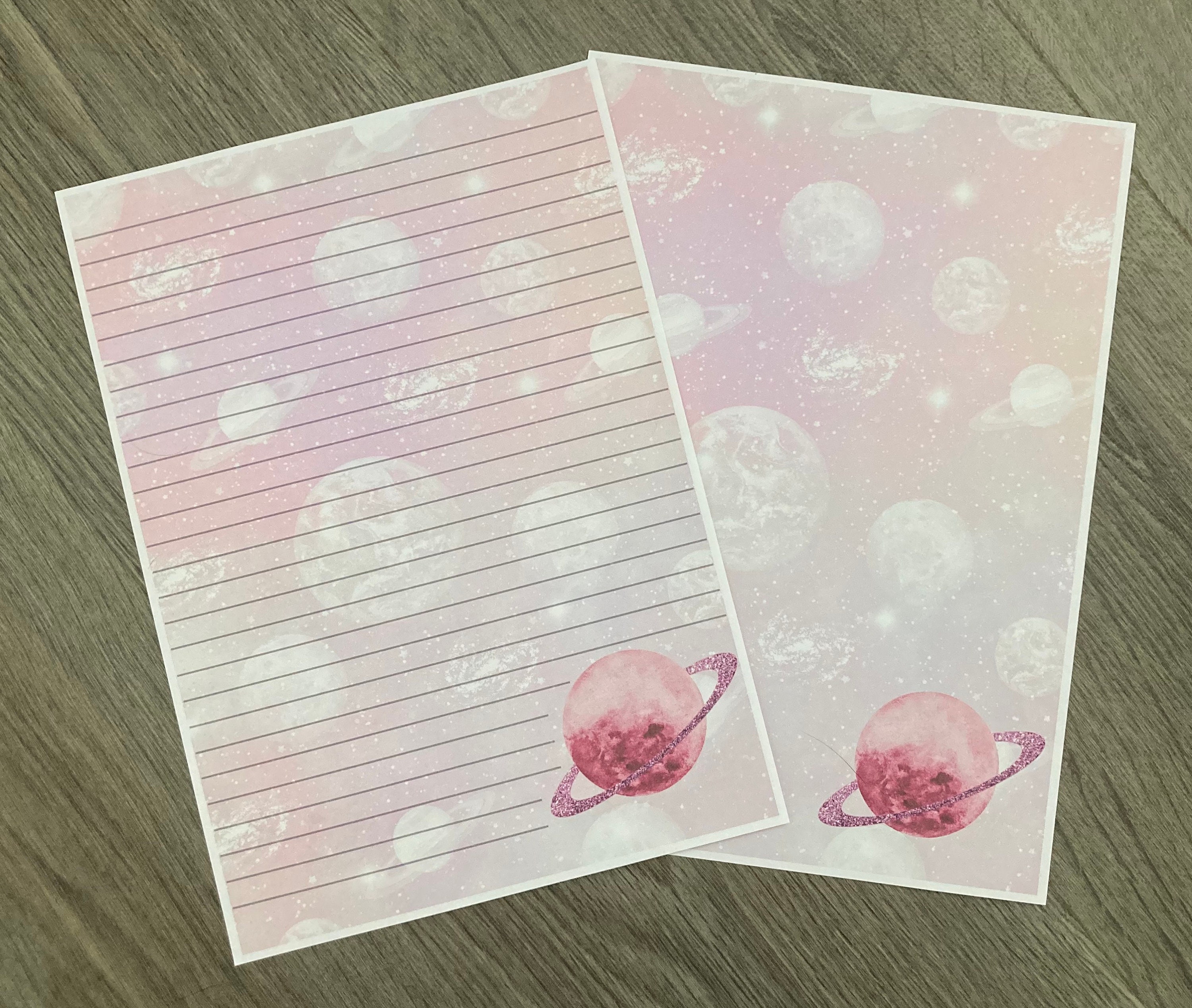 Space Themed Writing Papers Lined Stationery Plain - Etsy UK