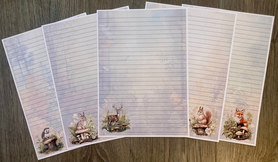 English Woodland Animals Writing Paper, A4 Writing Paper, Animal ...