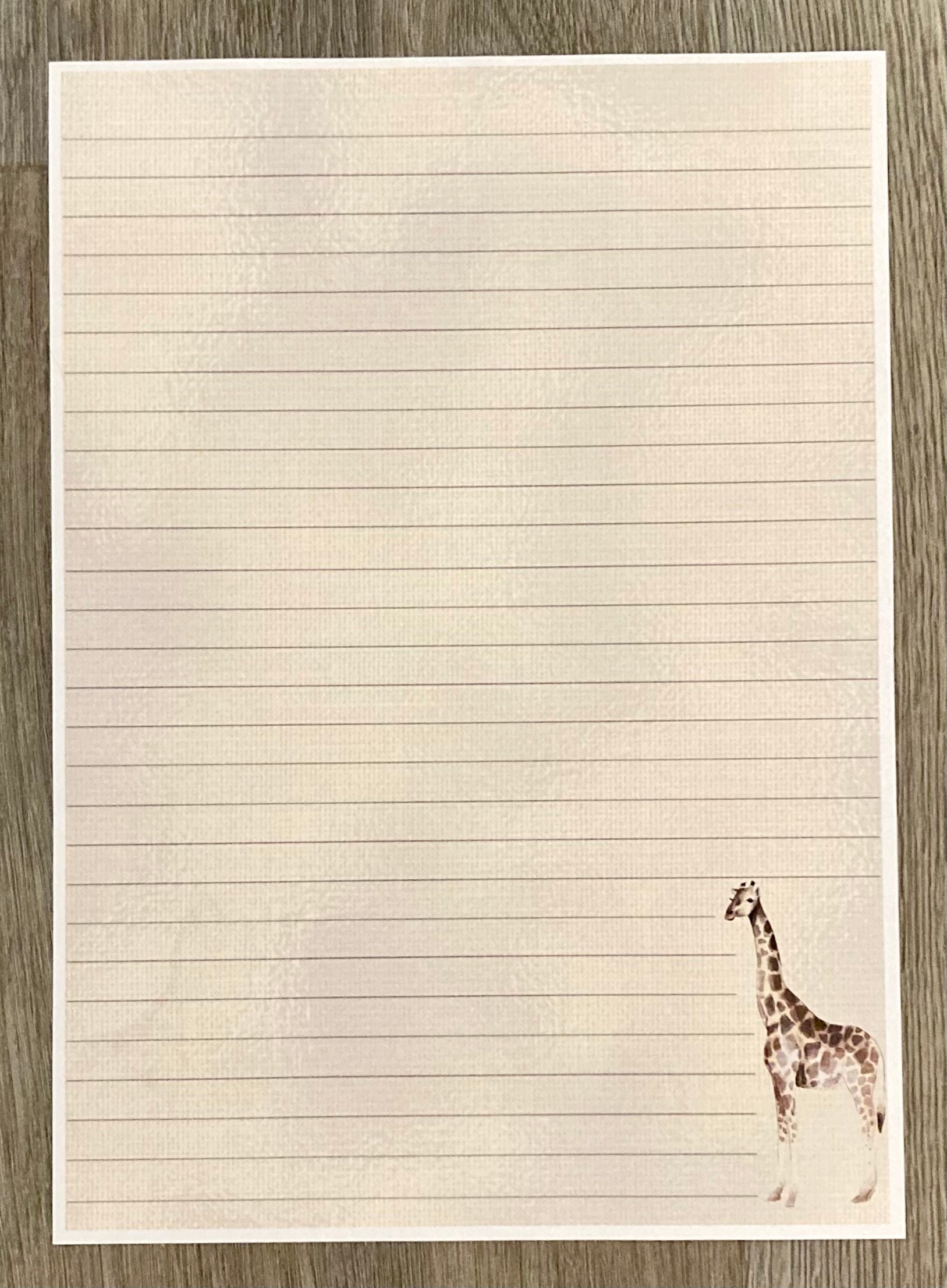 African Animal Writing Paper: A4 Lined Stationery - Etsy