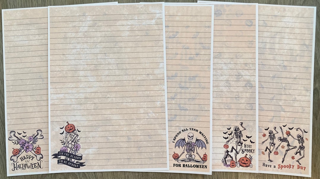 Halloween Writing Paper A4 Writing Paper Spooky Stationery - Etsy