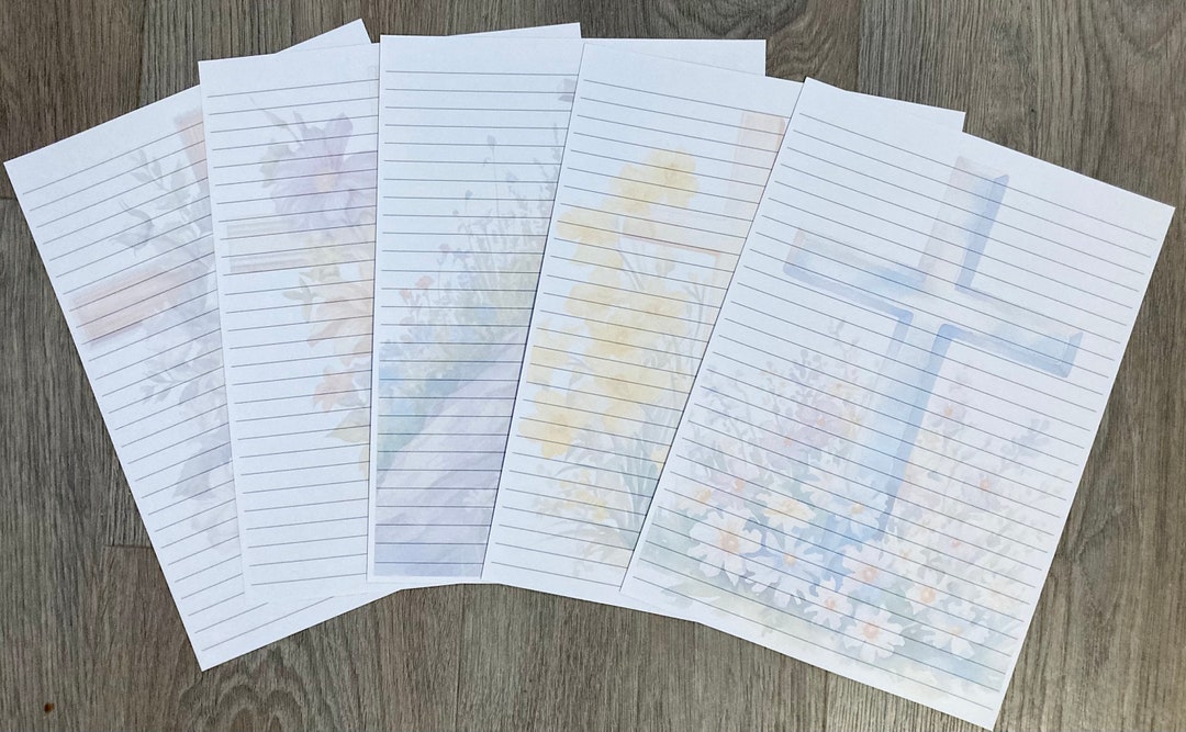 Christian Writing Paper, A4 Writing Paper, Christian Stationery, Lined ...