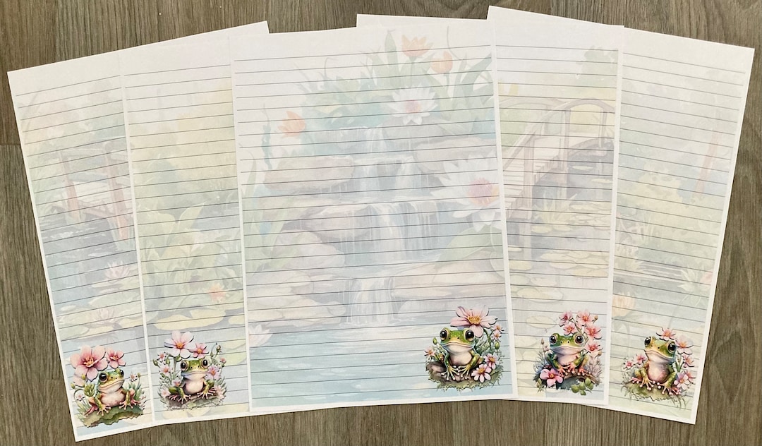 Frog Writing Paper, A4 Writing Paper, Frog Stationery, Lined Writing ...
