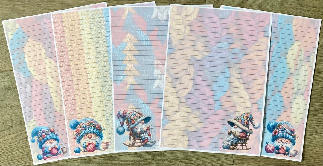 Knitting Gonk Writing Paper, A4 Writing Paper, Crochet Stationery ...
