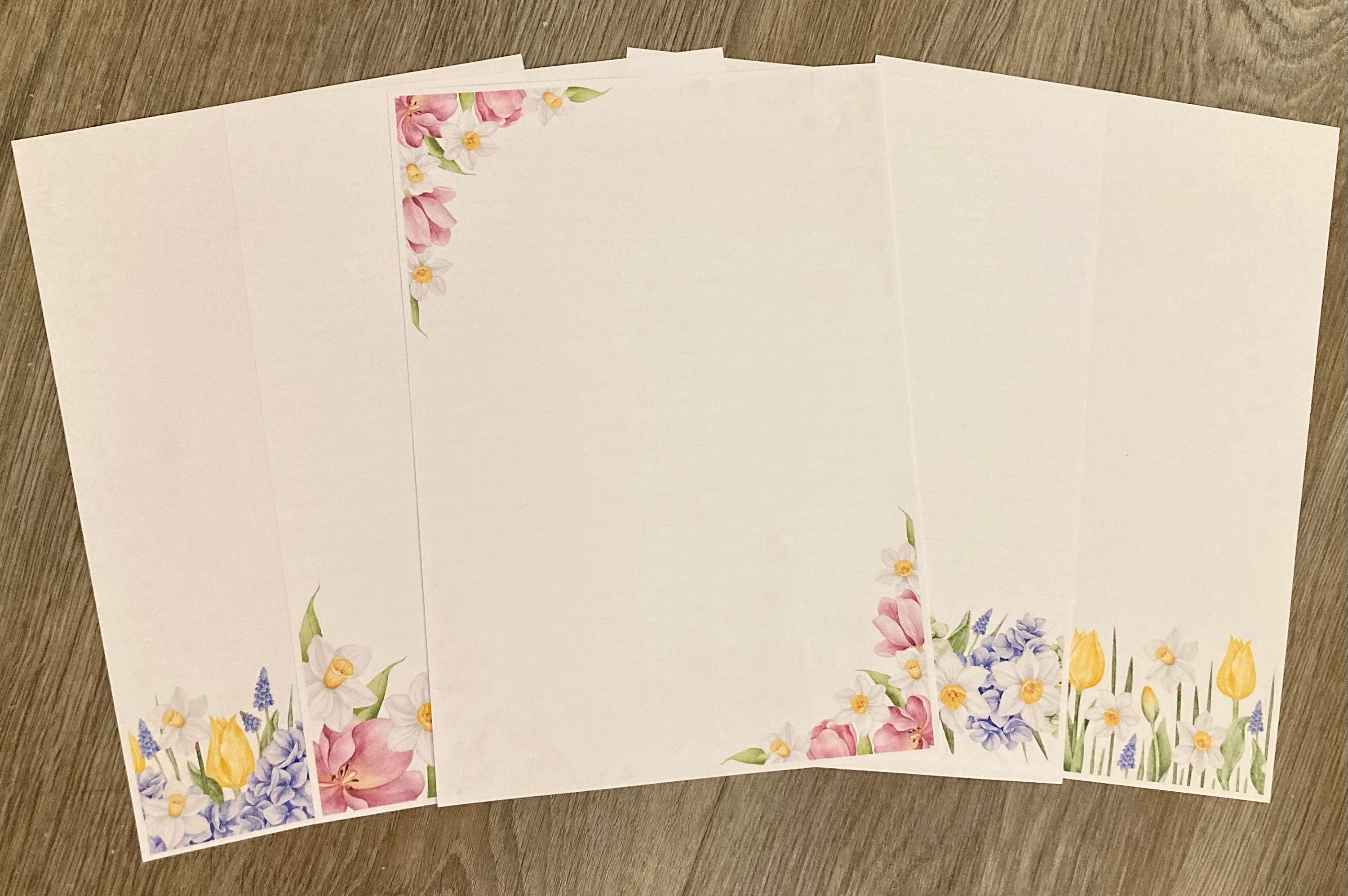 Floral Writing Paper, Pretty Paper, A4 Writing Paper, Flower Stationery ...