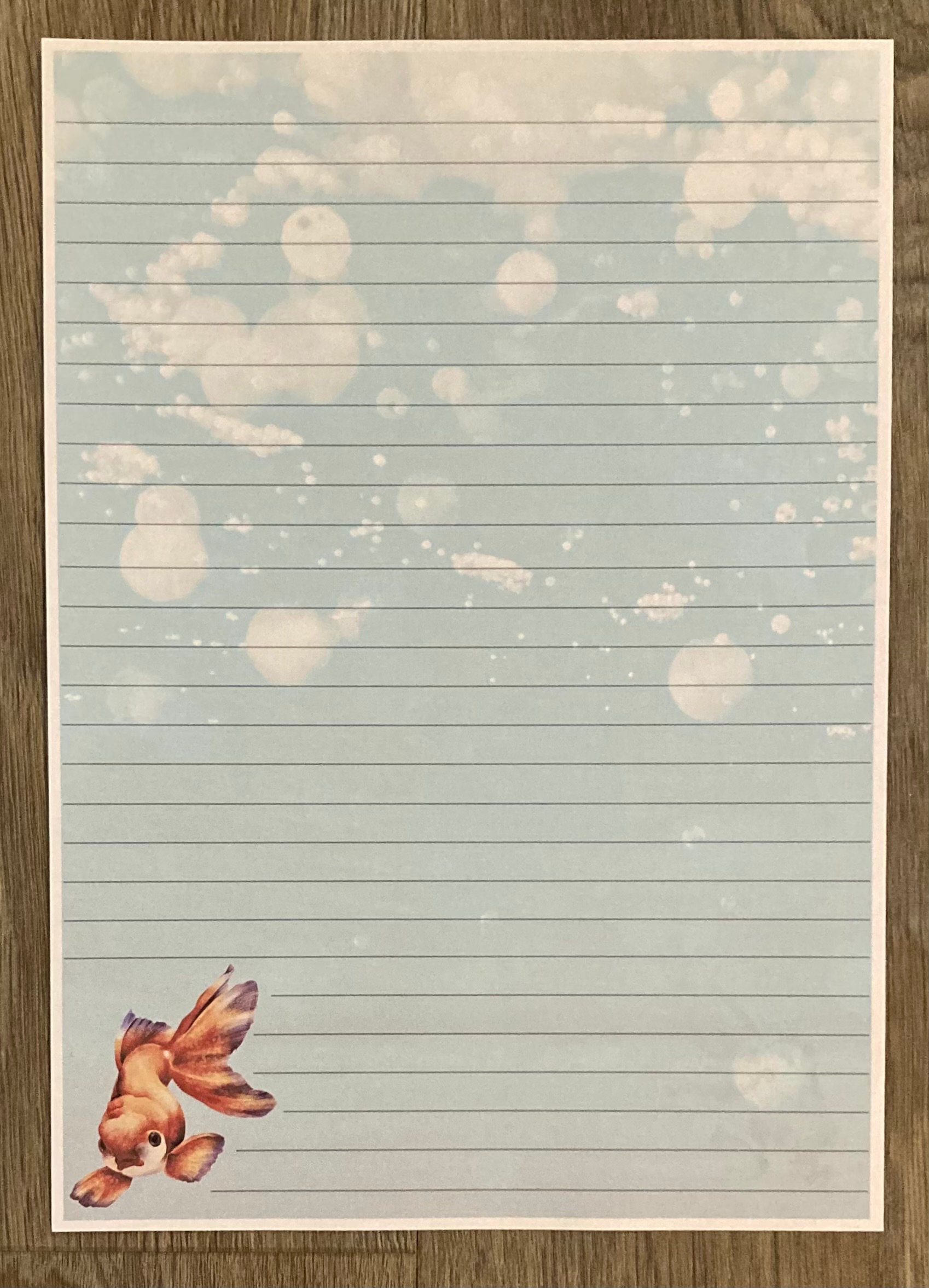 Sea Creature Writing Paper, A4 Writing Paper, Under the Sea, Water ...