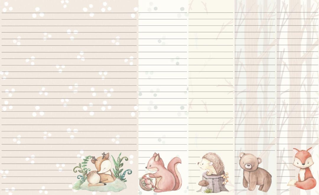 Woodland Animals Writing Paper: A4 Forest Stationery - Etsy UK