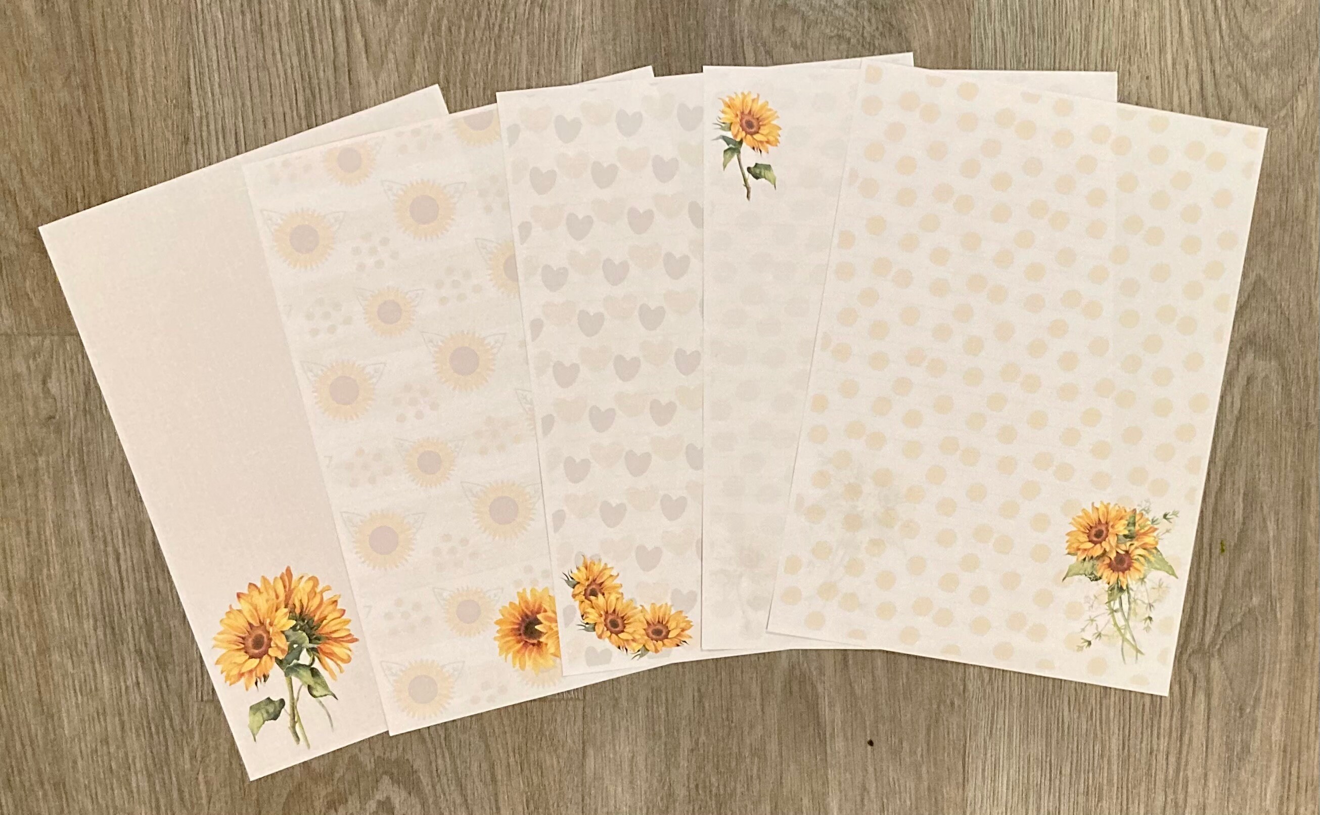 Sunflower Writing Paper A4 Writing Paper Floral Stationery - Etsy