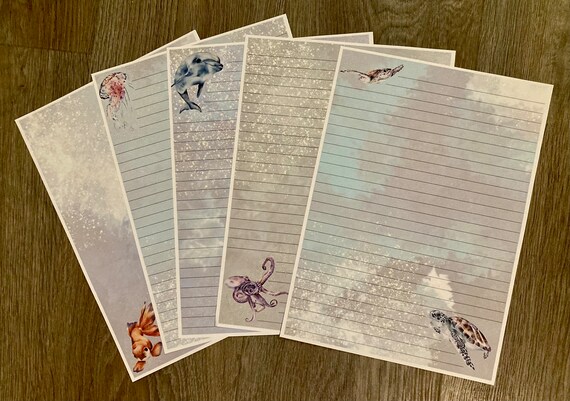 Sea Creature Writing Paper A4 Writing Paper Under the Sea - Etsy UK