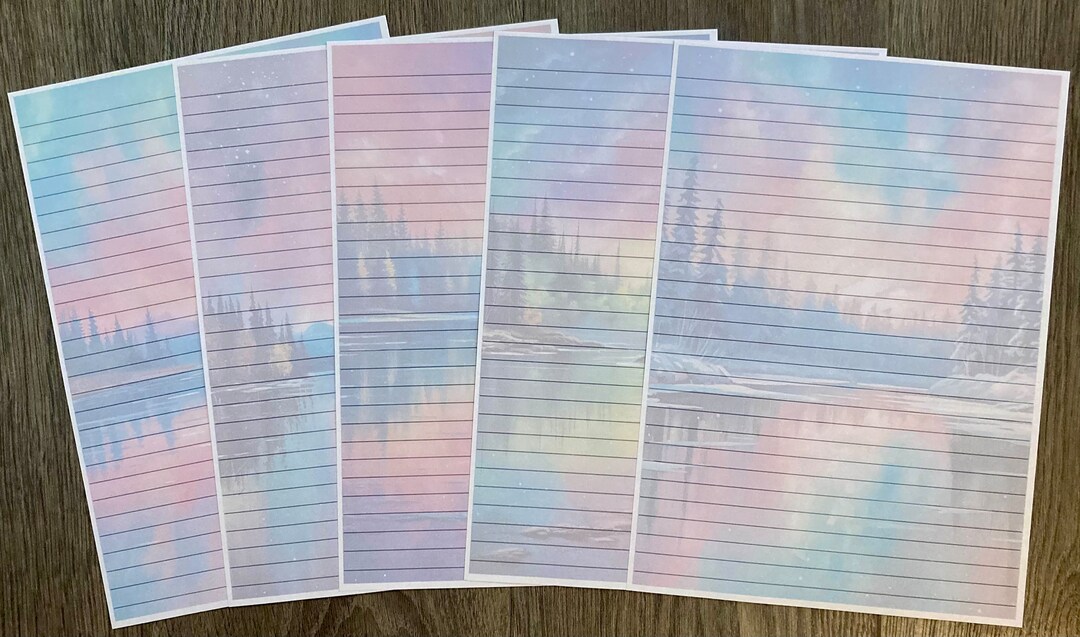 Aurora Over Lakes Writing Paper, A4 Writing Paper, Aurora Stationery ...