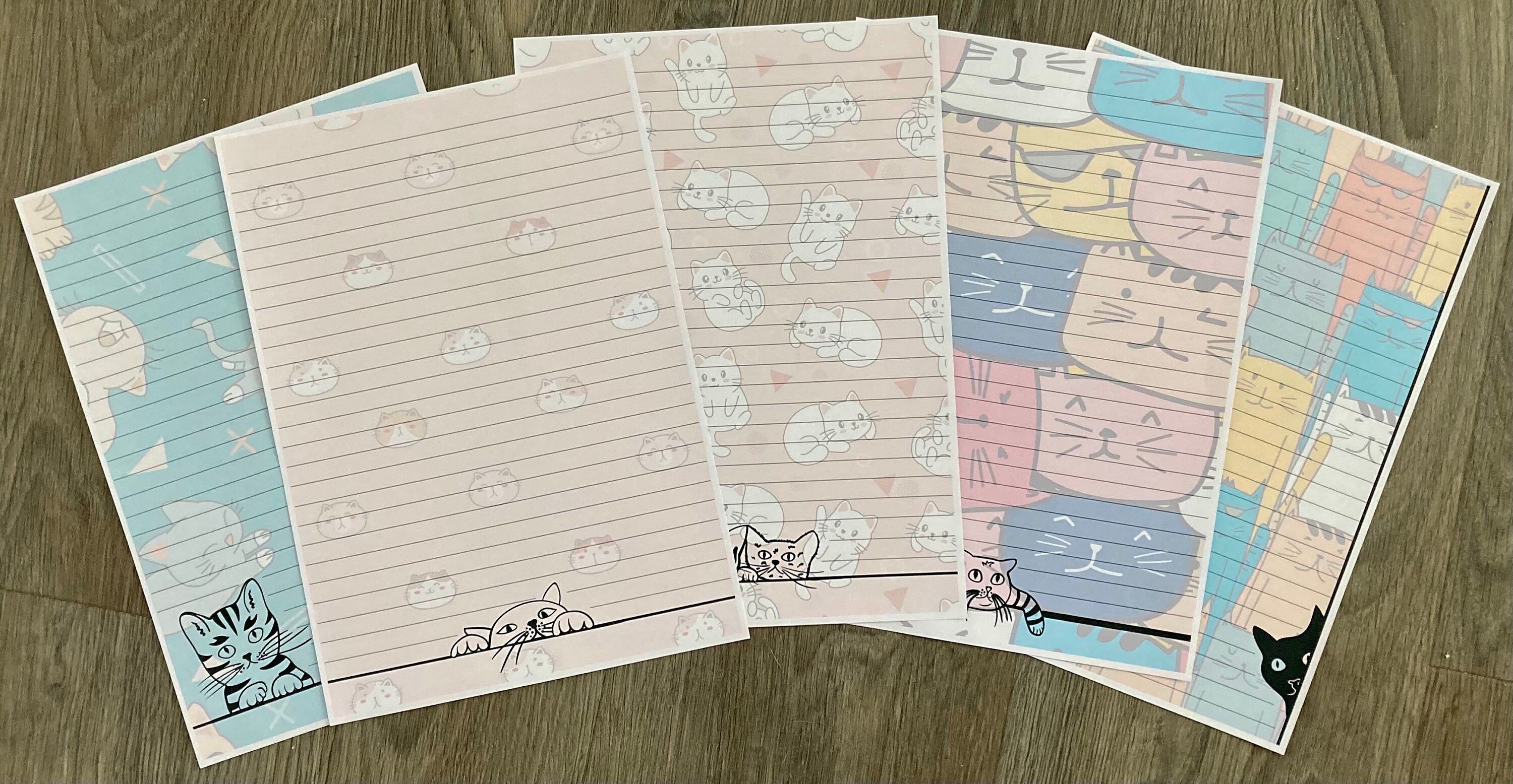 Cat Writing Paper A4 Writing Paper Cat Stationery Lined - Etsy
