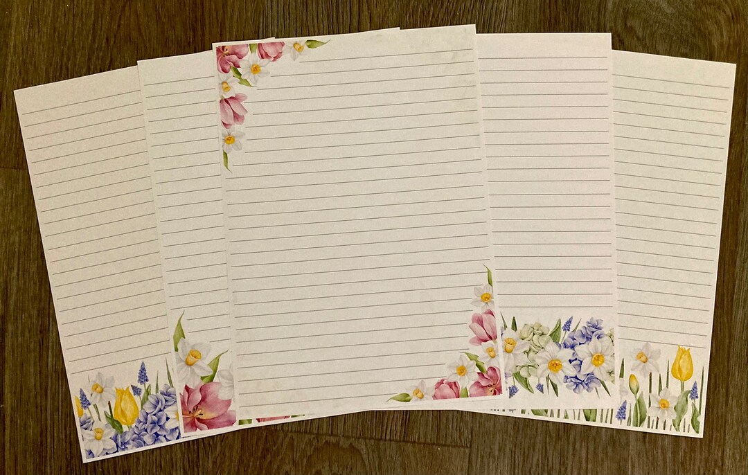 Floral Writing Paper, Pretty Paper, A4 Writing Paper, Flower Stationery ...